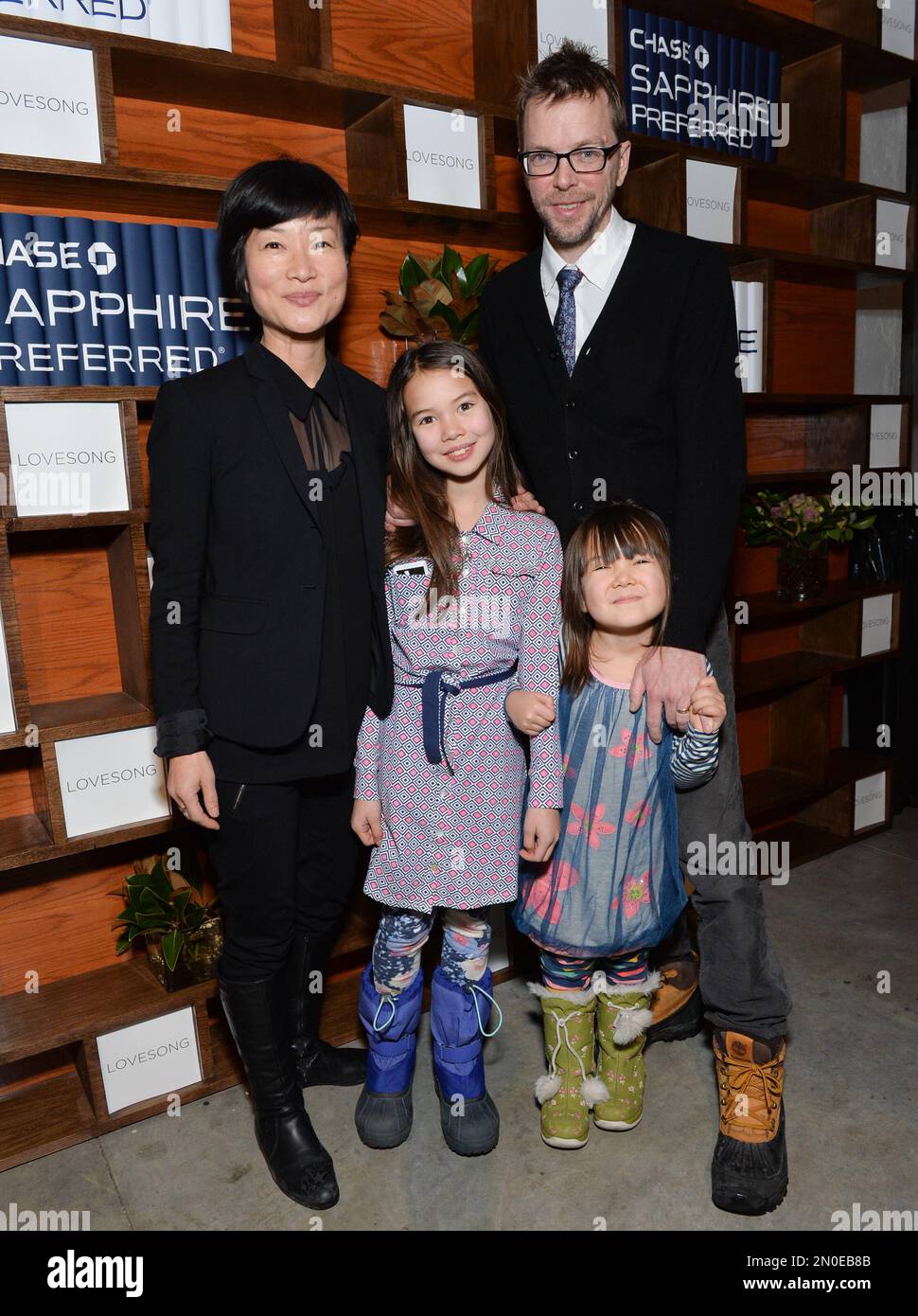 Director So Yong Kim, left, and her family attend the "Lovesong" cast ...