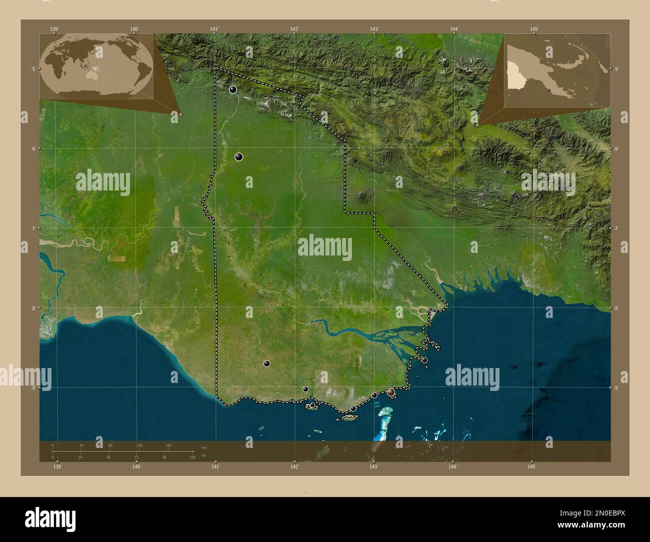 Western Province, province of Papua New Guinea. Low resolution ...
