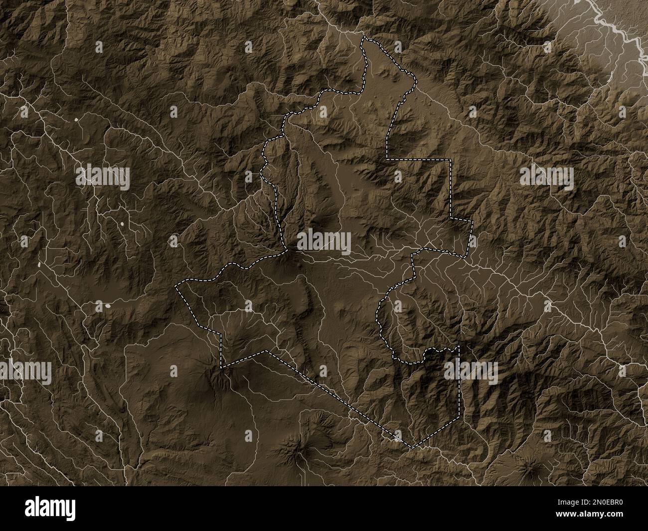 Western Highlands, province of Papua New Guinea. Elevation map colored ...