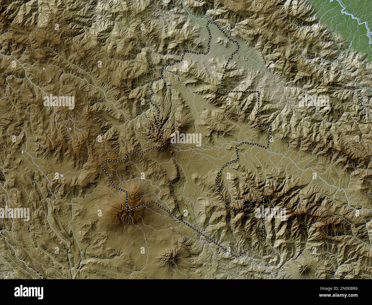 Western Highlands, province of Papua New Guinea. Elevation map colored ...