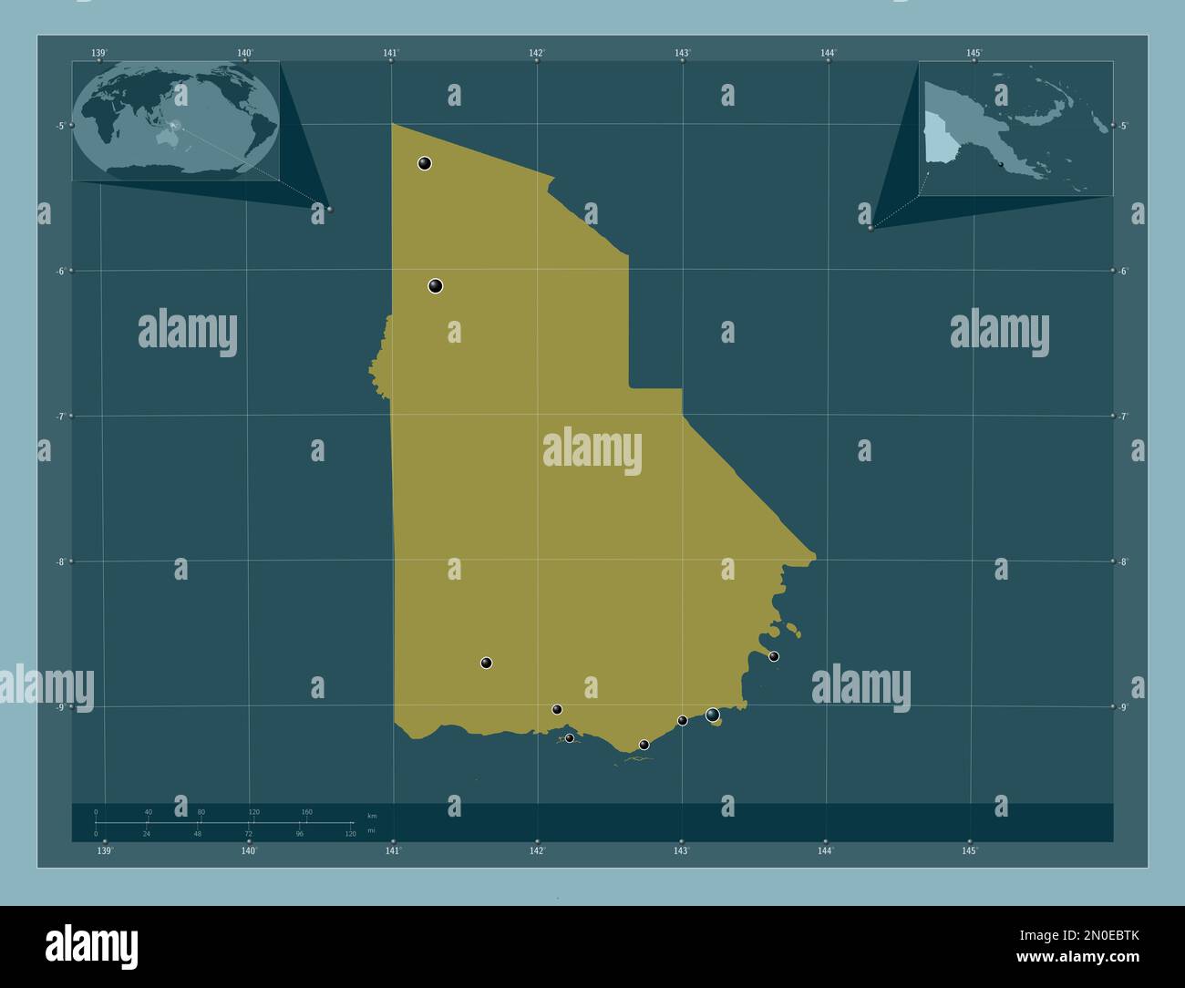 Western Province, province of Papua New Guinea. Solid color shape ...