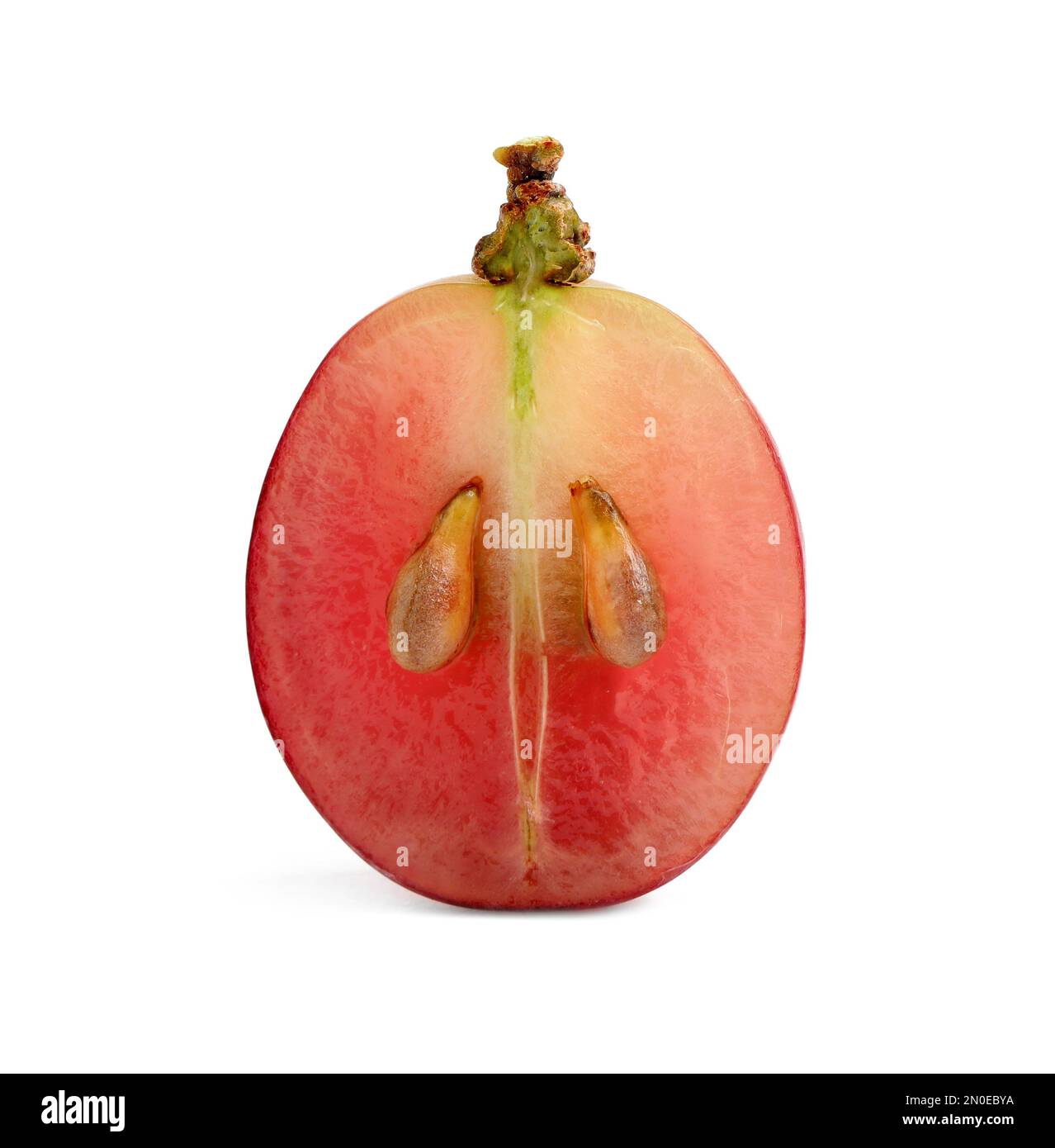 Half of delicious ripe red grape isolated on white Stock Photo - Alamy