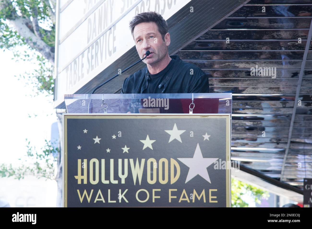 Actor David Duchovny attends a ceremony honoring him with a star on the ...