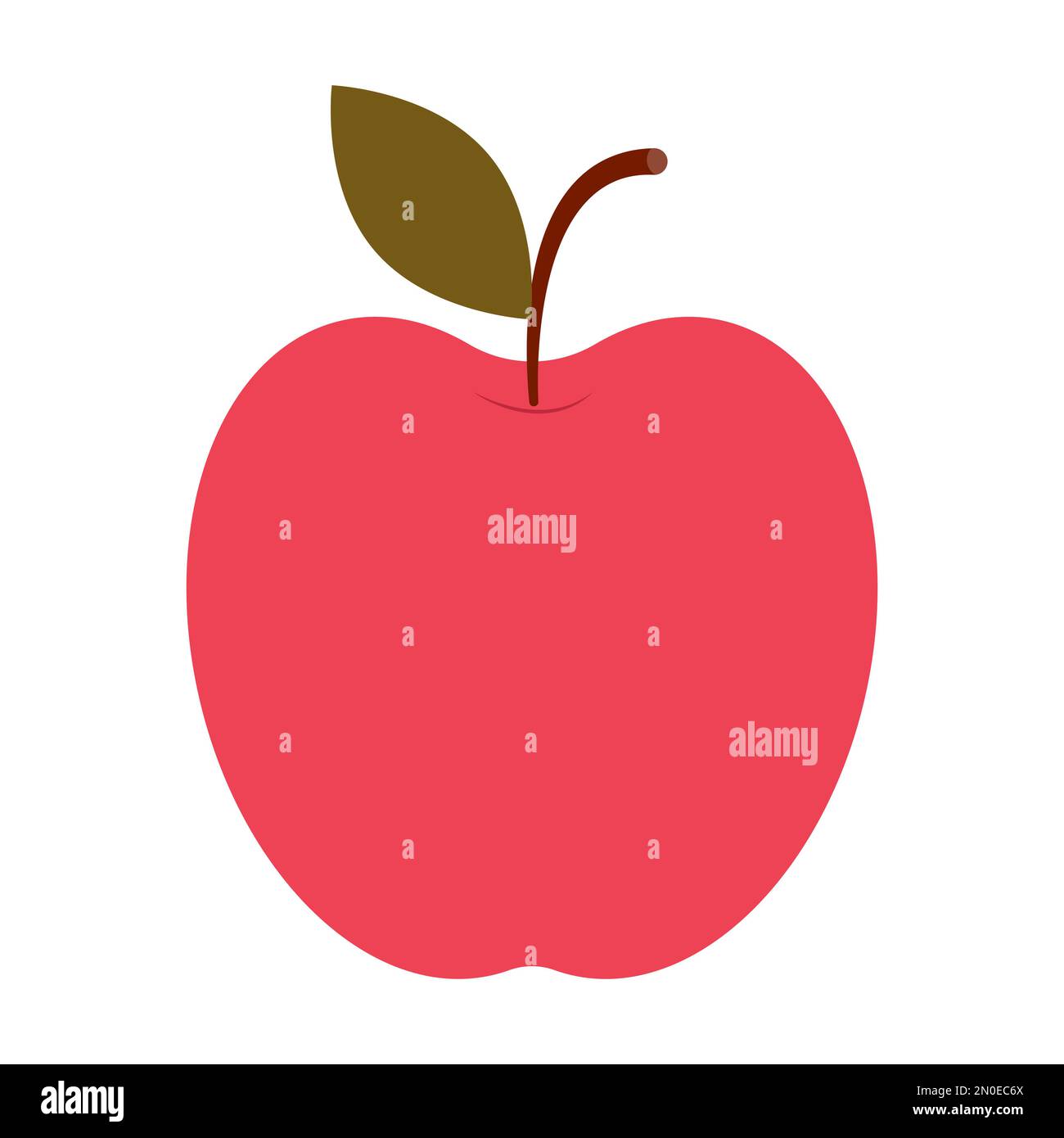 Simple red apple in flat design, fruit icon. Vector Stock Vector Image ...