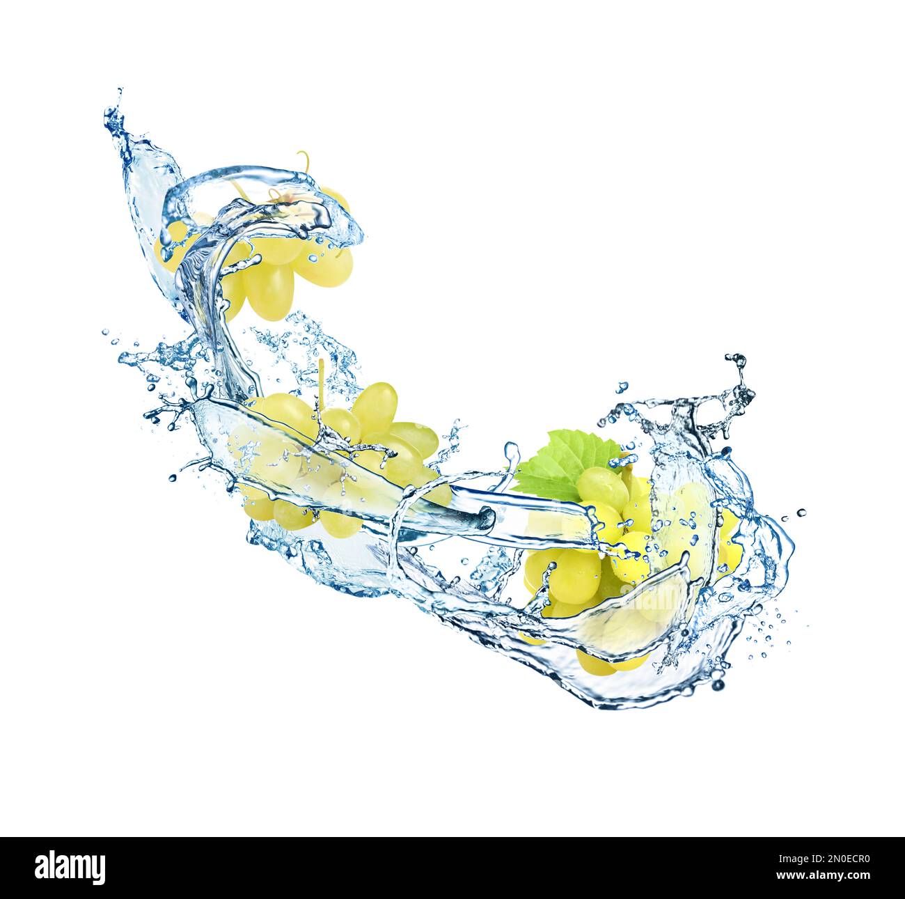 Grapes with water splash on white background Stock Photo - Alamy
