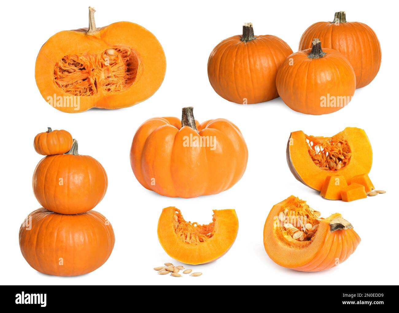 Set fresh whole halved Cut Out Stock Images & Pictures - Alamy