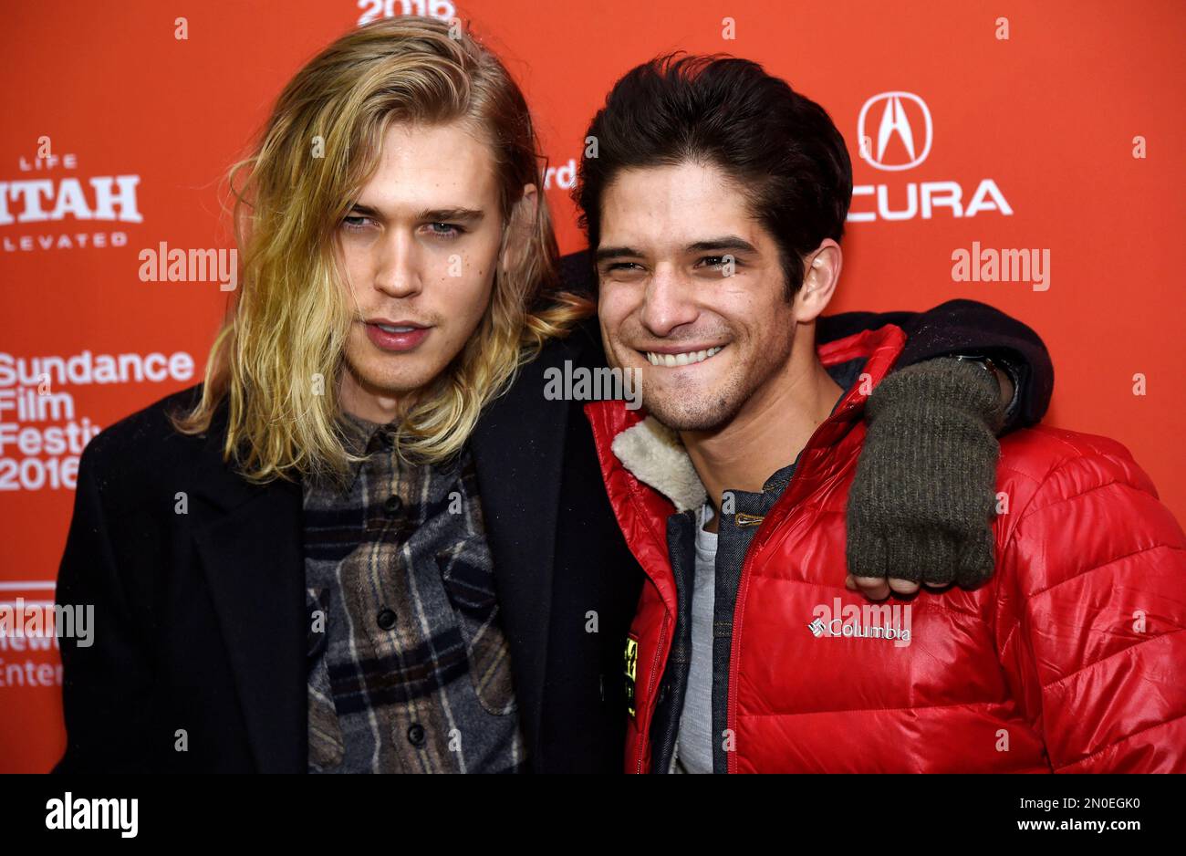 Austin Butler, left, and Tyler Posey, cast members in "Yoga Hosers ...