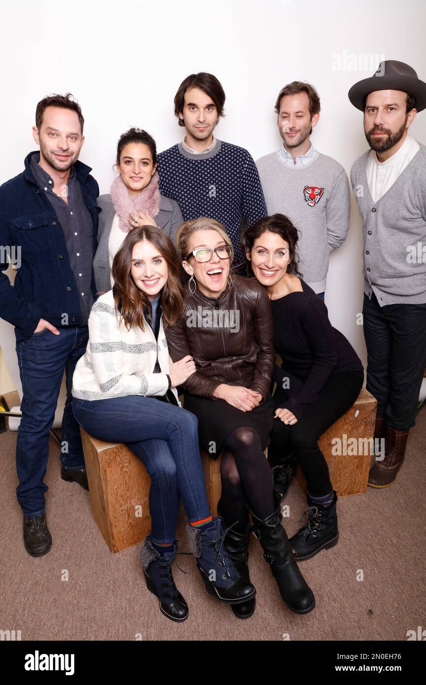 Director Alex Ross Perry, top center, poses with actors, from left ...