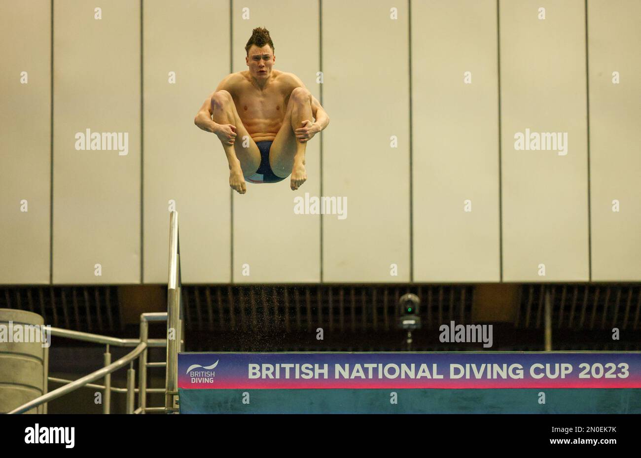 Noah Williams competes in the Mens 10m Platform final during day four ...