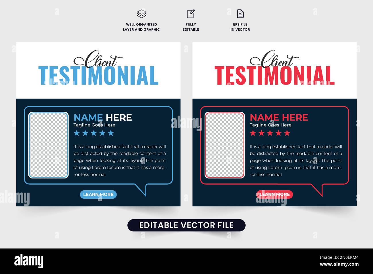 Client testimonial vector with yellow and red text effects. Customer ...