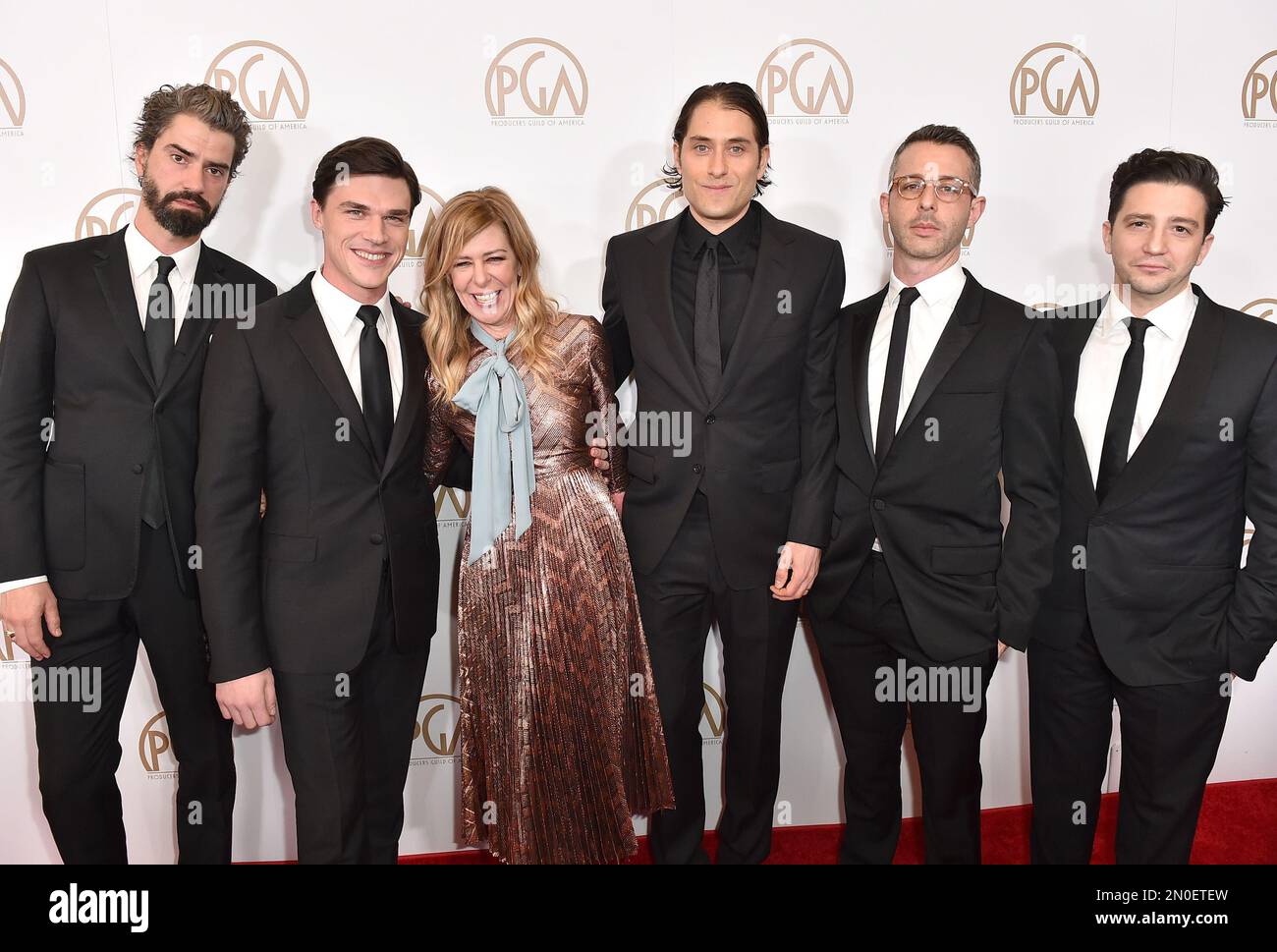 Hamish Linklater, from left, Finn Wittrock, Dede Gardner, Jeremy ...