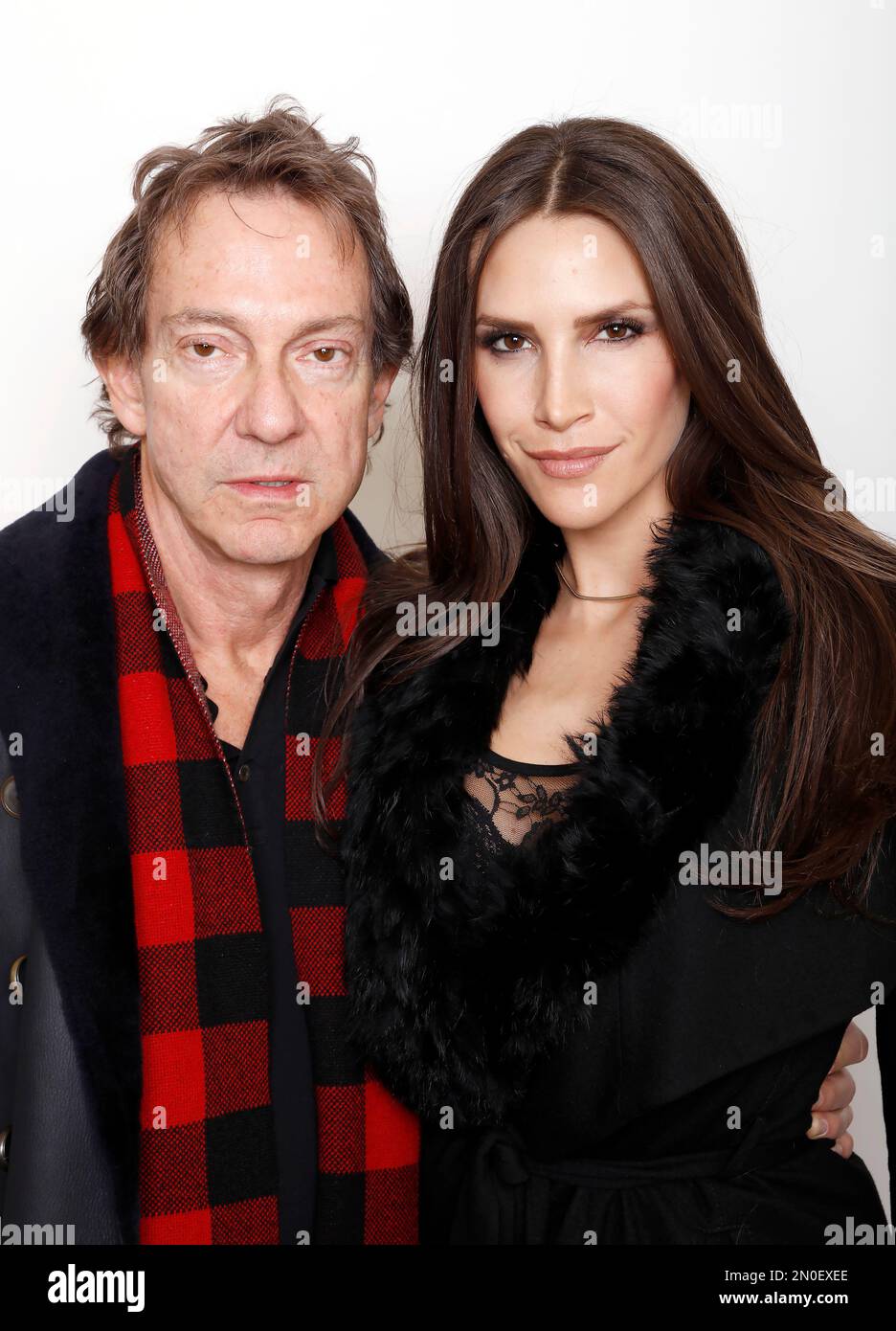 Producer John Branca and model Jenna Hurt pose for a portrait to ...