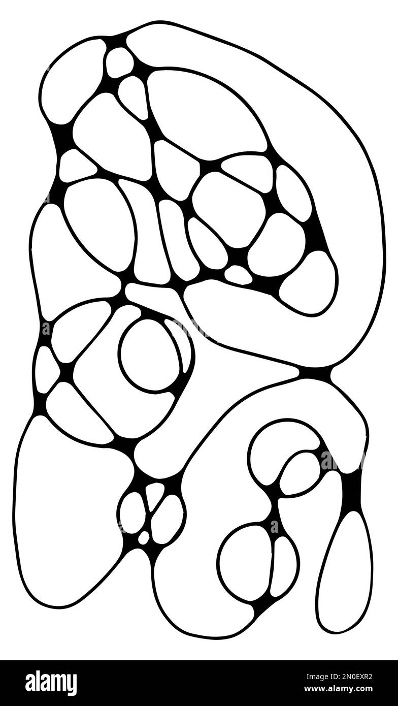 Neurographic lines sketch vector illustration. Abstract chaotic wavy ...