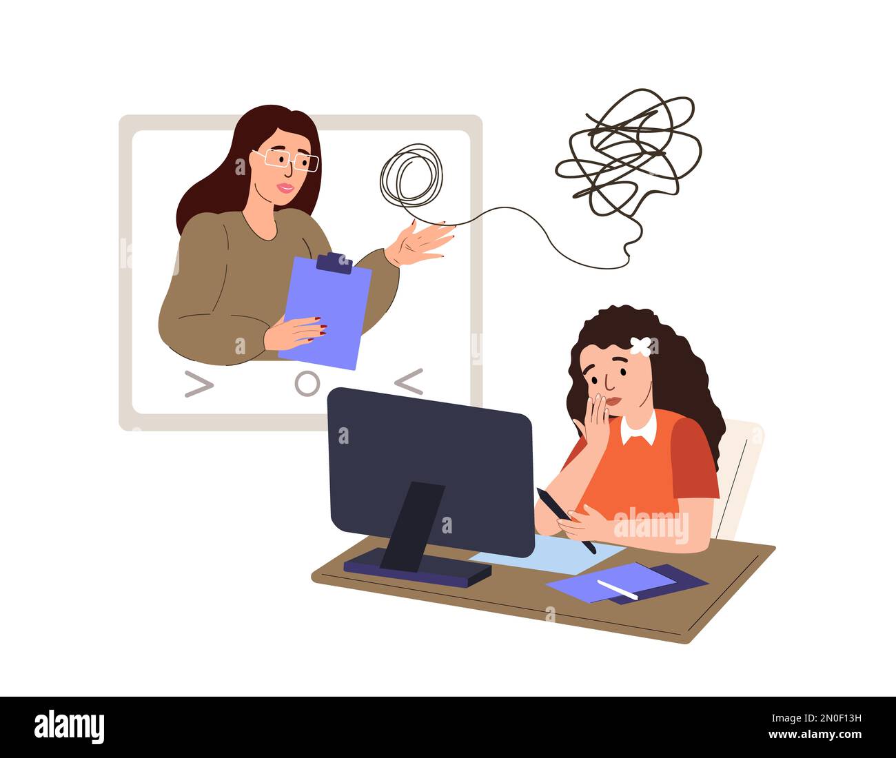 Psychological Help for Children Online session,zoom.Girl on Psychiatry ...