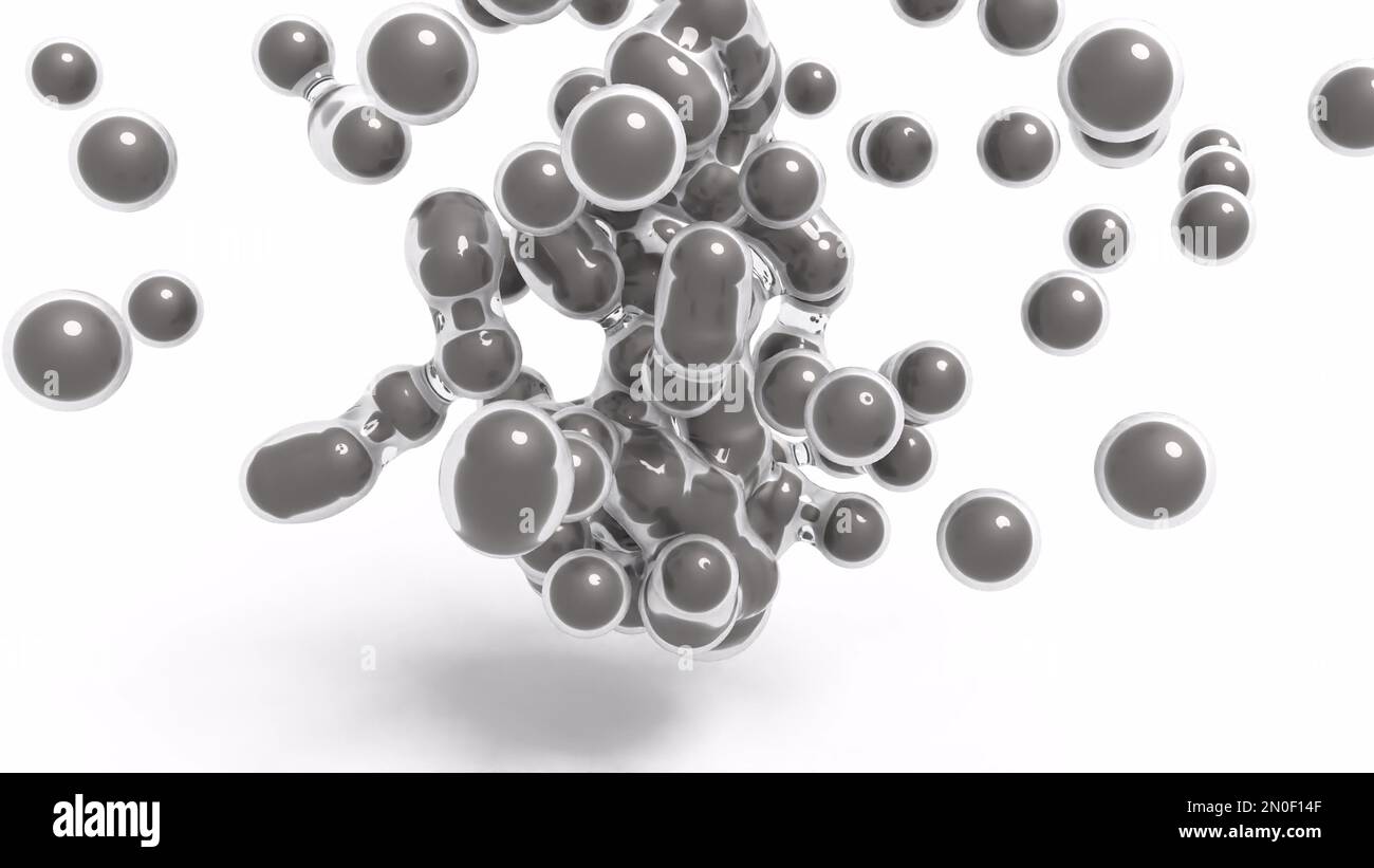 Black glass metaballs 3d render Stock Photo - Alamy