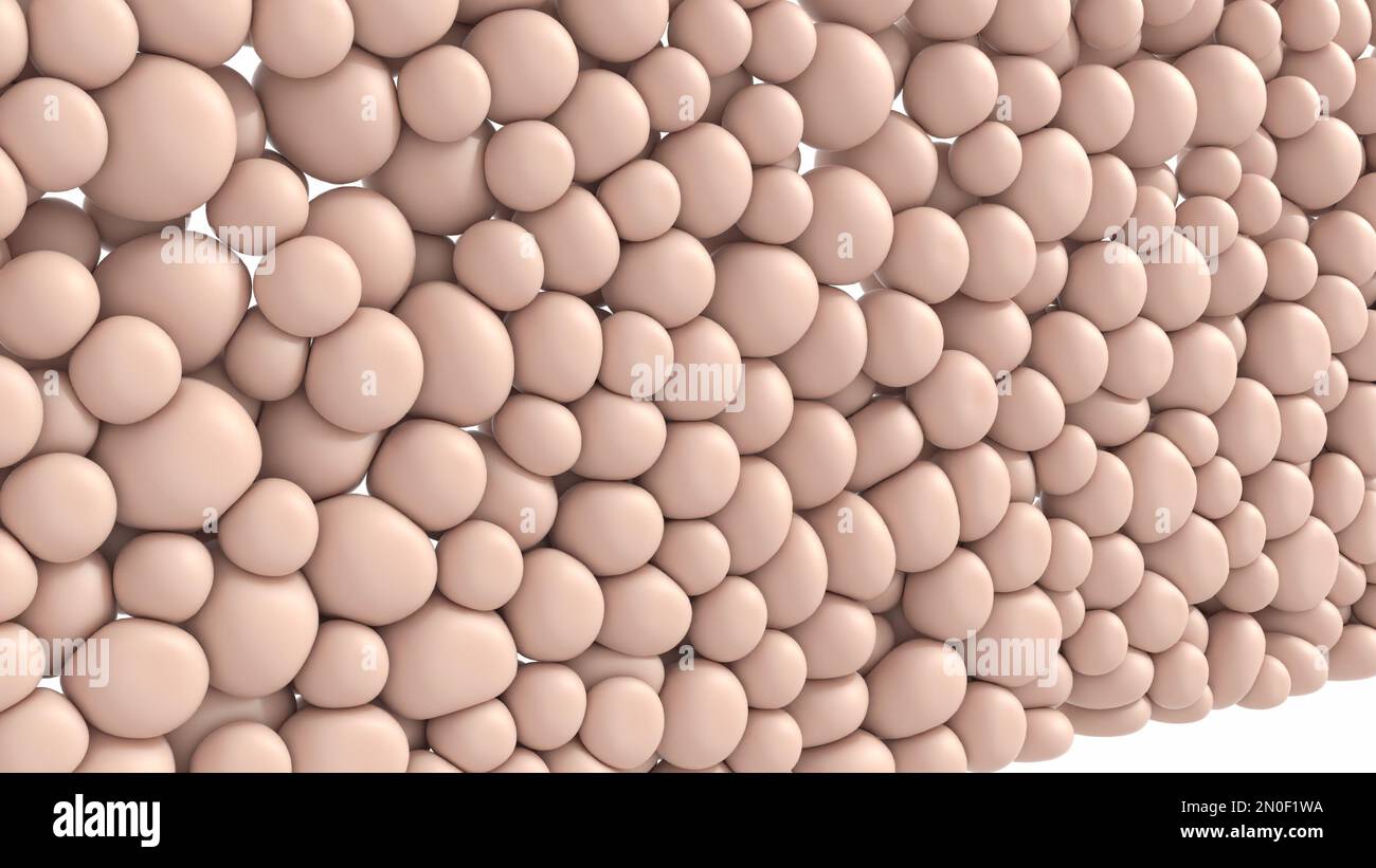 Obesity round fat cells fall and stick together 3d render Stock Photo ...