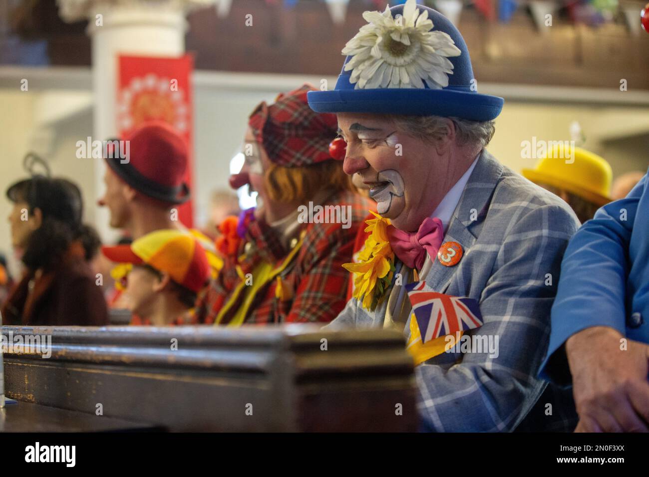 London, England, UK. 5th Feb, 2023. Clowns take part in the 73rd annual ...
