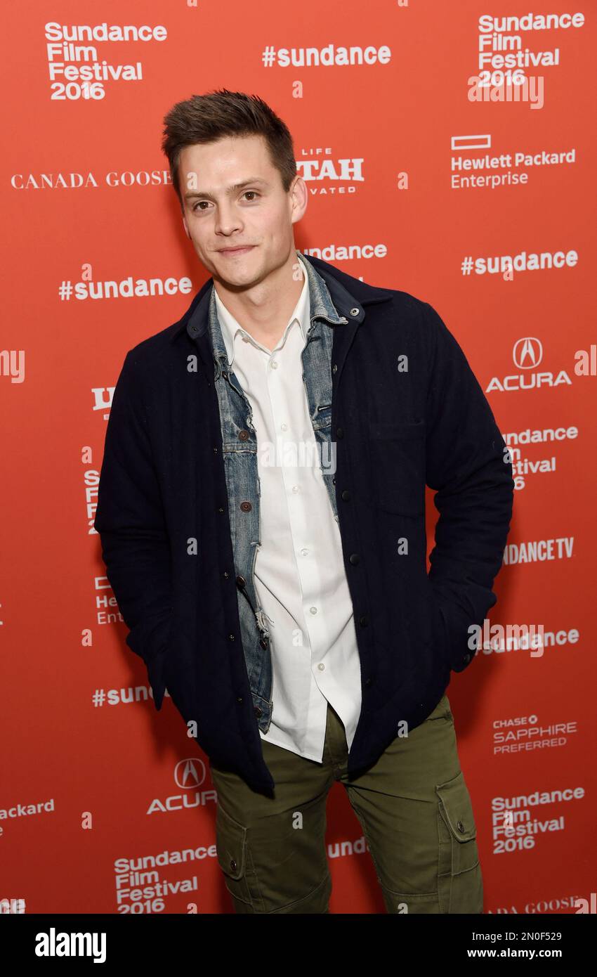 Austin Lyon, a cast member in "Goat," poses at the premiere of the film ...