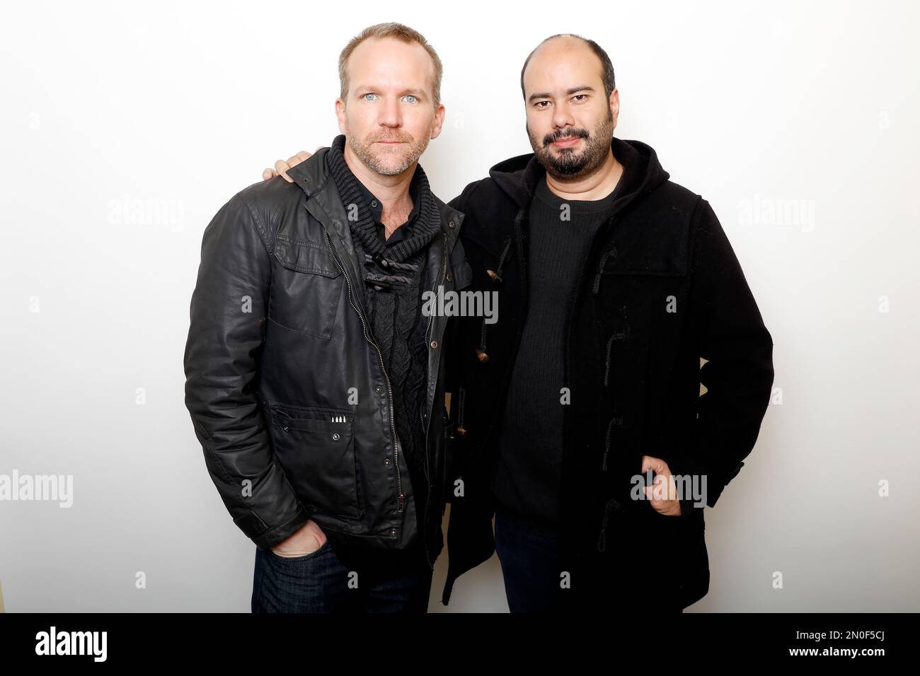 Actor Brionne Davis, left, and director Ciro Guerra pose for a portrait ...