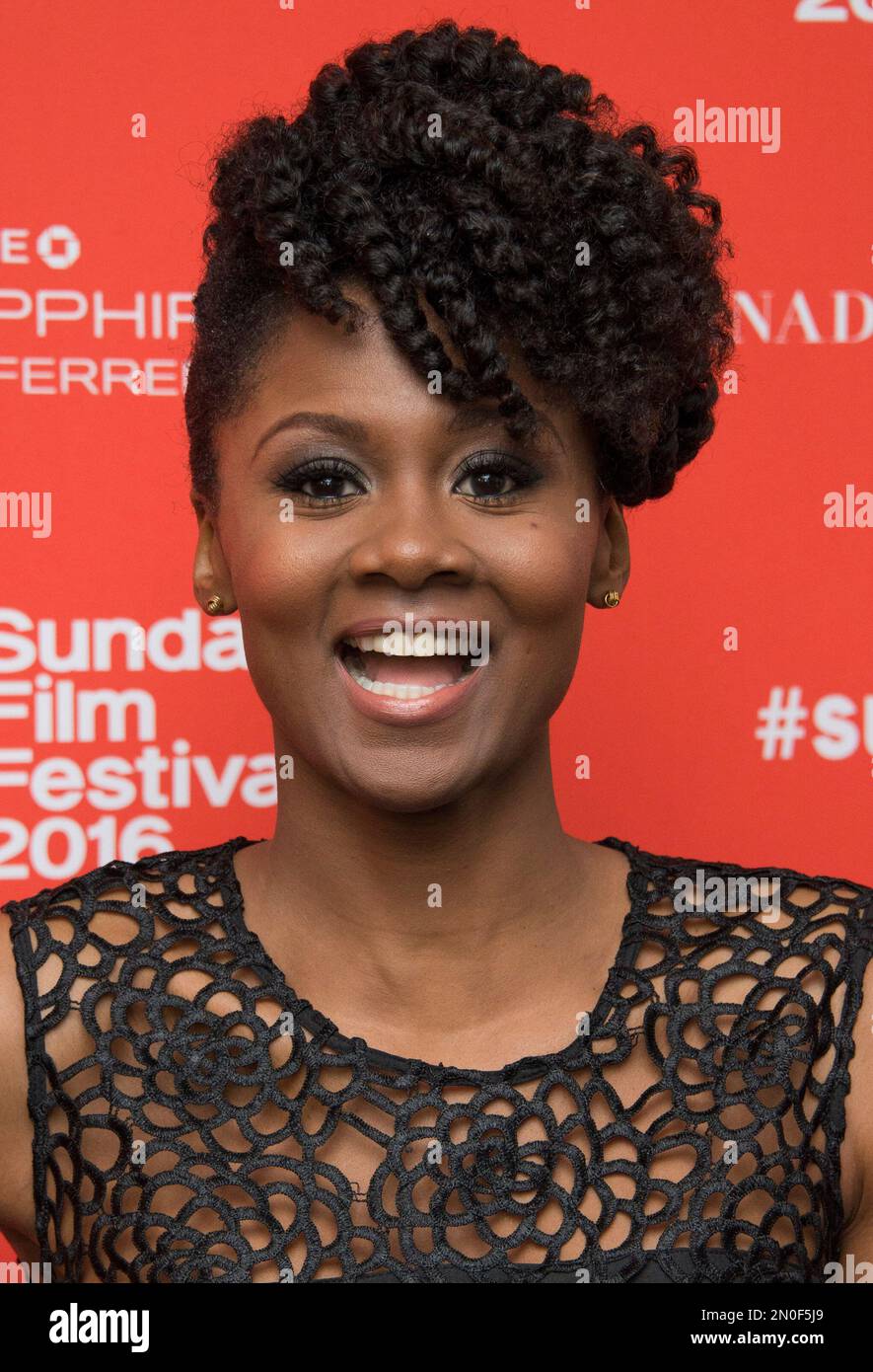 Actress Emayatzy Corinealdi poses at the premiere of "Miles Ahead ...