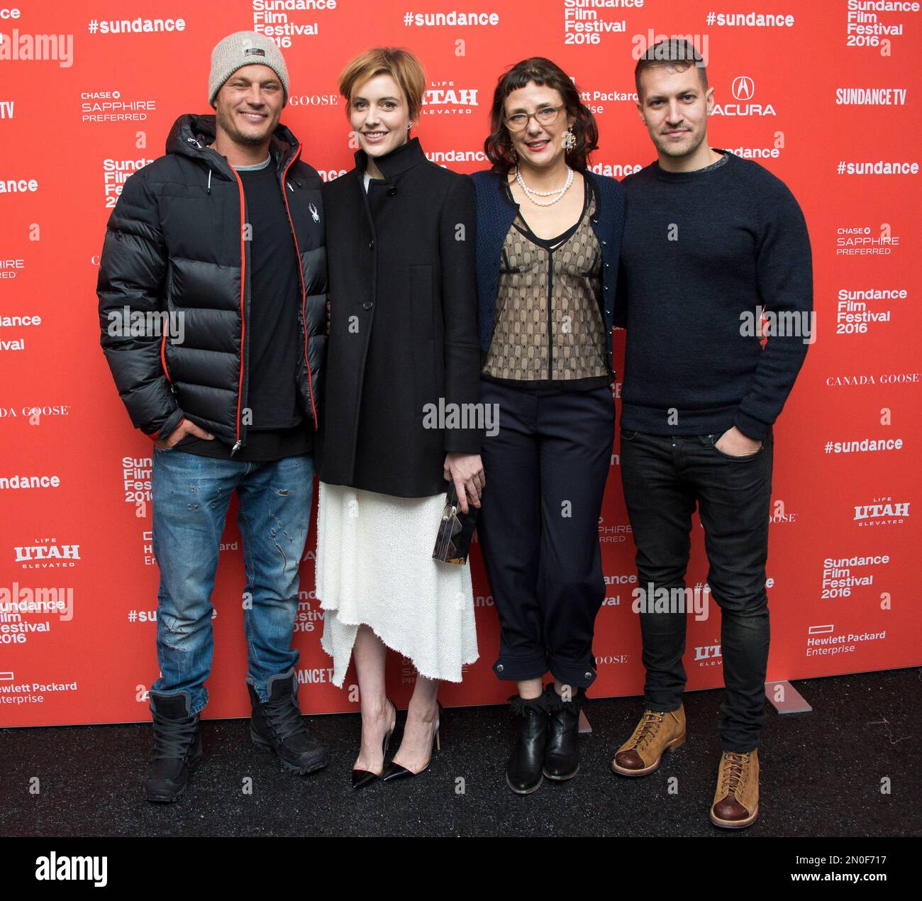 Actor Travis Fimmel, actress Greta Gerwig, director Rebecca Miller and ...