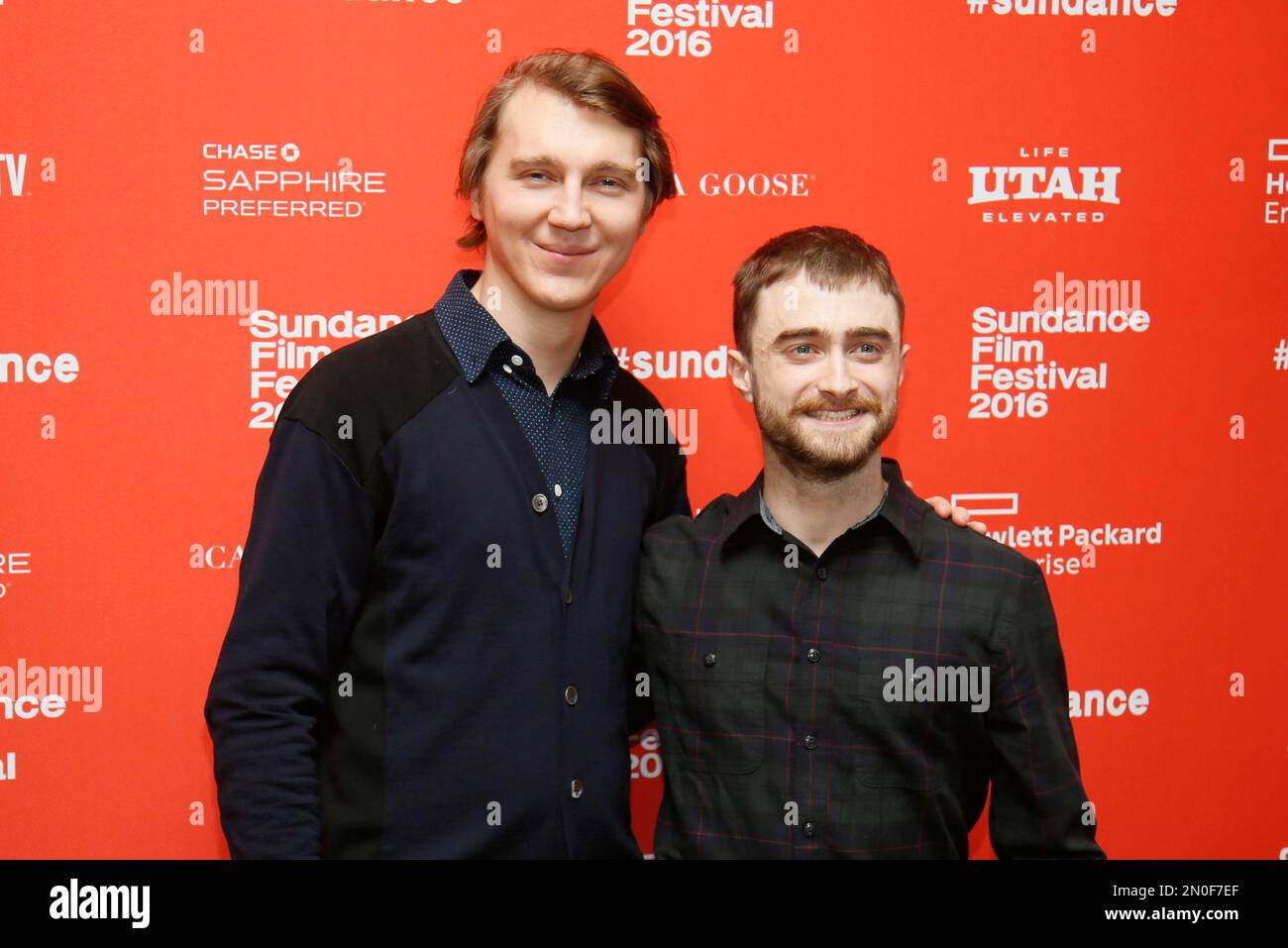 Actors Daniel Radcliffe, left, Paul Dano, right, pose at the premiere ...