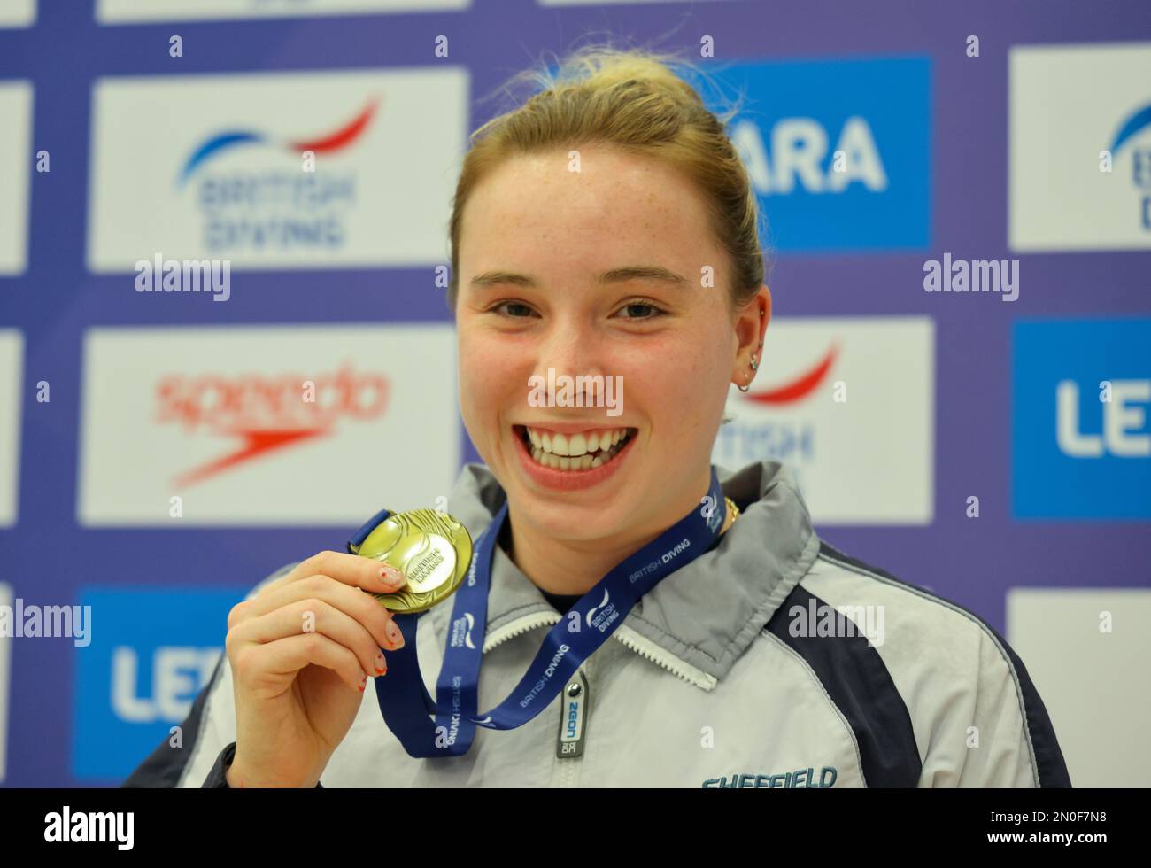 Yasmin Harper poses with her Gold Medal during day four of the British ...
