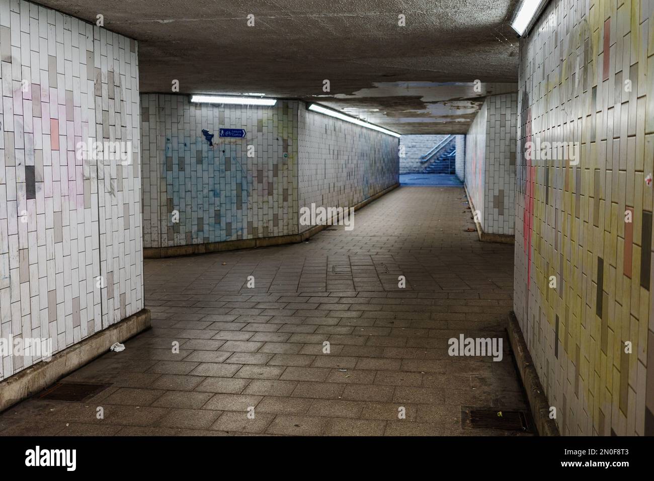 Subway underpass walkway footpath for pedestrians under the road Stock ...