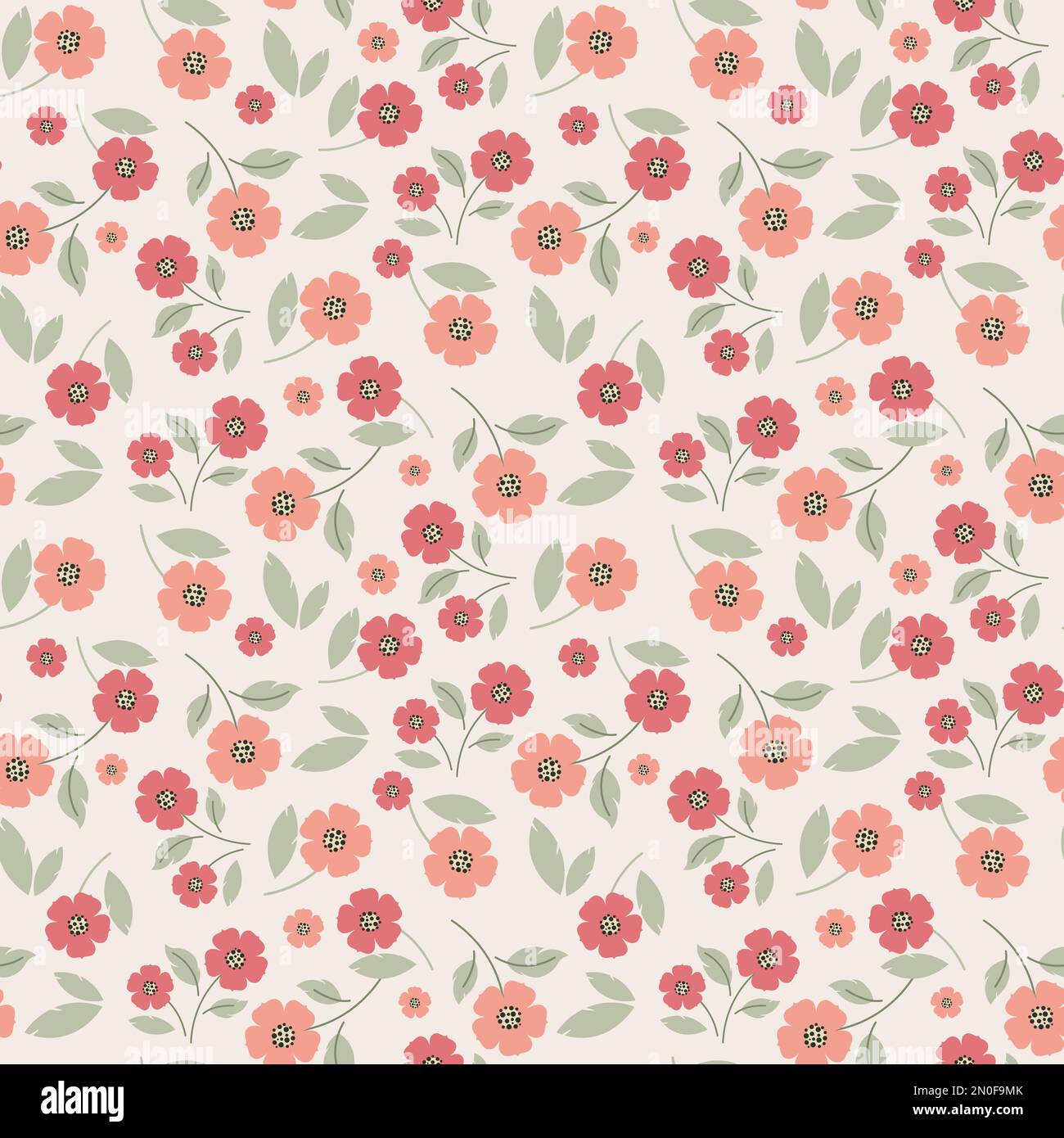 Pastel Floral Seamless Pattern in small Flowers. Vector illustration in ...