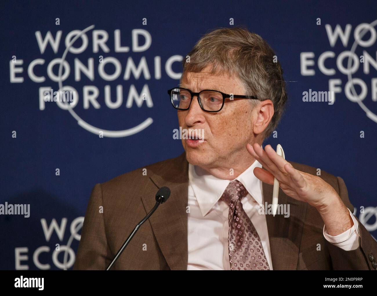 Philanthropist and co-founder of Microsoft, Bill Gates speaks during a ...