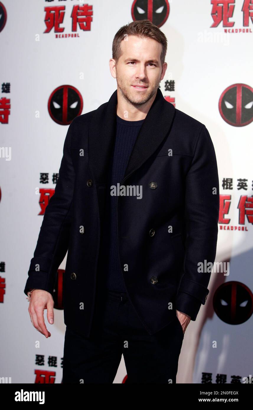 Canadian actor Ryan Reynolds poses for press before the premiere of his ...