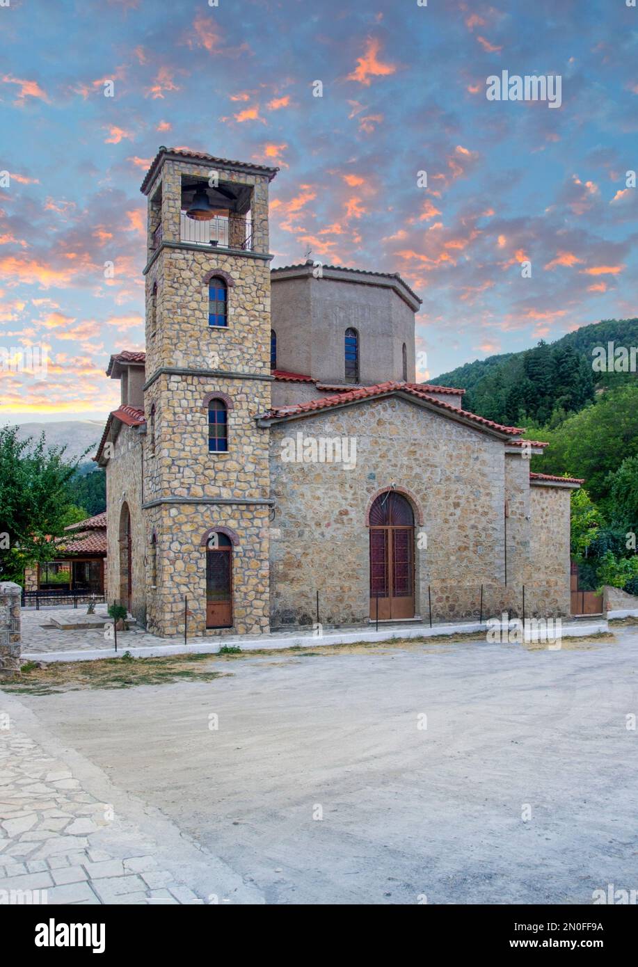 Orthodox church in Zarouchla village, Greece Stock Photo - Alamy