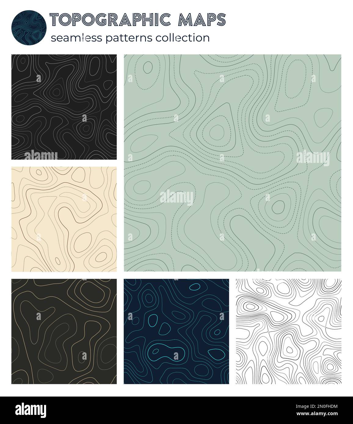 Topographic maps. Amazing isoline patterns, seamless design. Superb ...