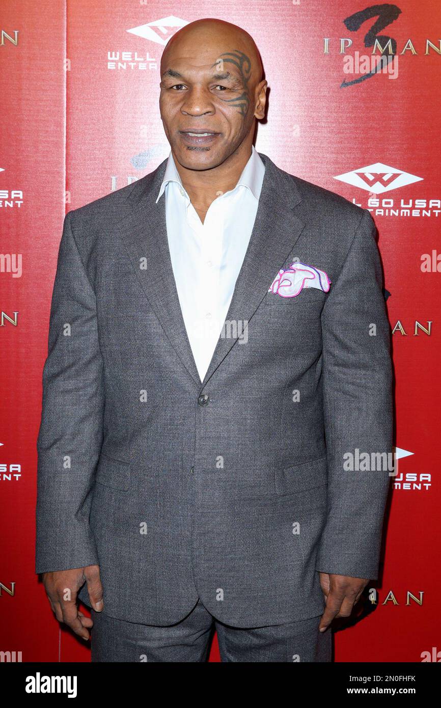 Mike Tyson arrives at the Premiere of "Ip Man 3" at Pacific Theatres at ...