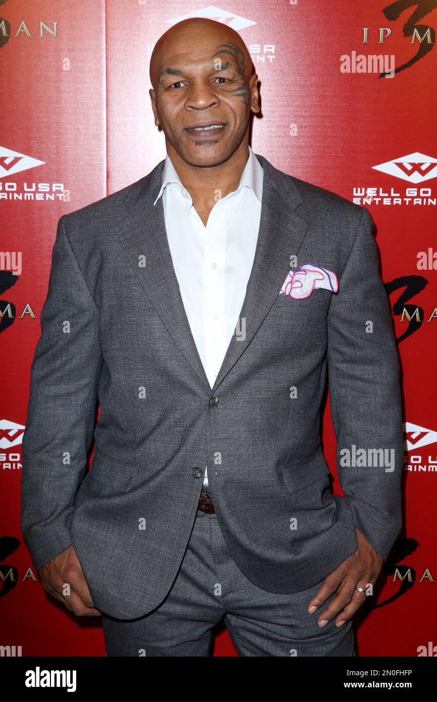 Mike Tyson arrives at the Premiere of "Ip Man 3" at Pacific Theatres at ...