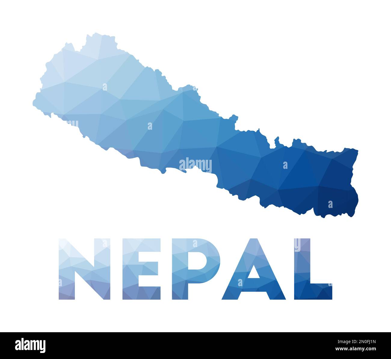 Low poly map of Nepal. Geometric illustration of the country. Nepal ... Low poly map of Nepal. Geometric illustration of the country. Nepal ...