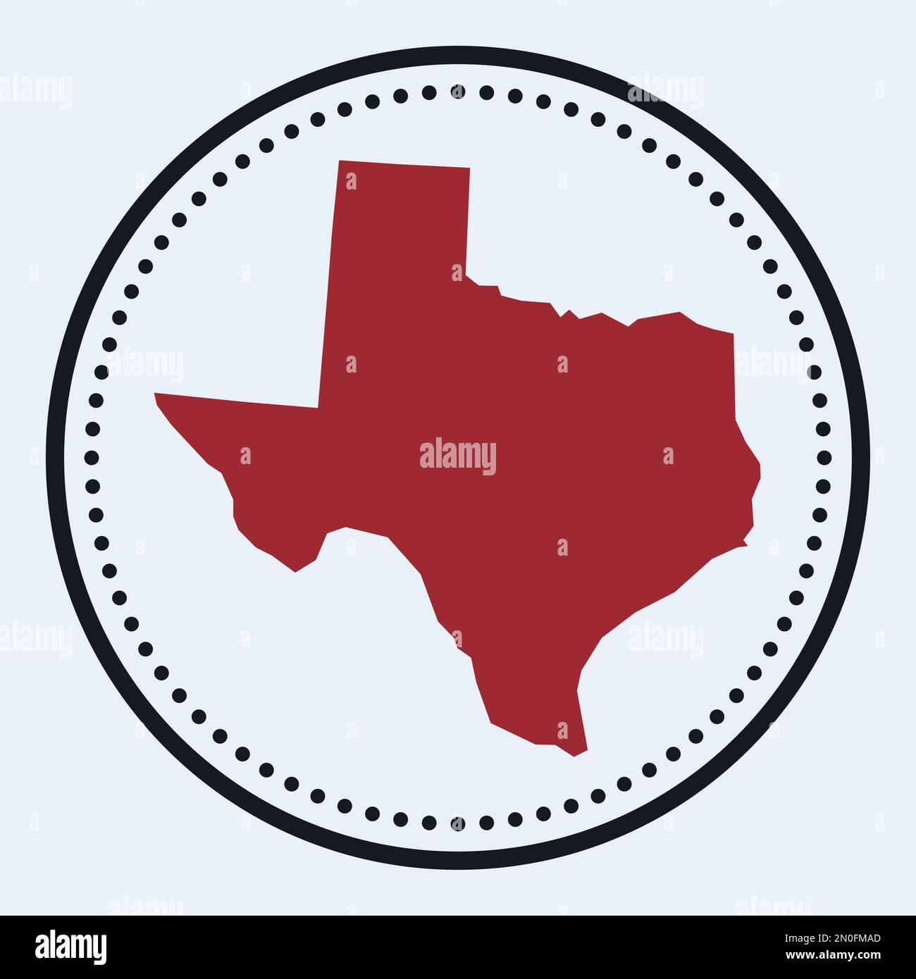 Texas round stamp. Round logo with US state map and title. Stylish ...