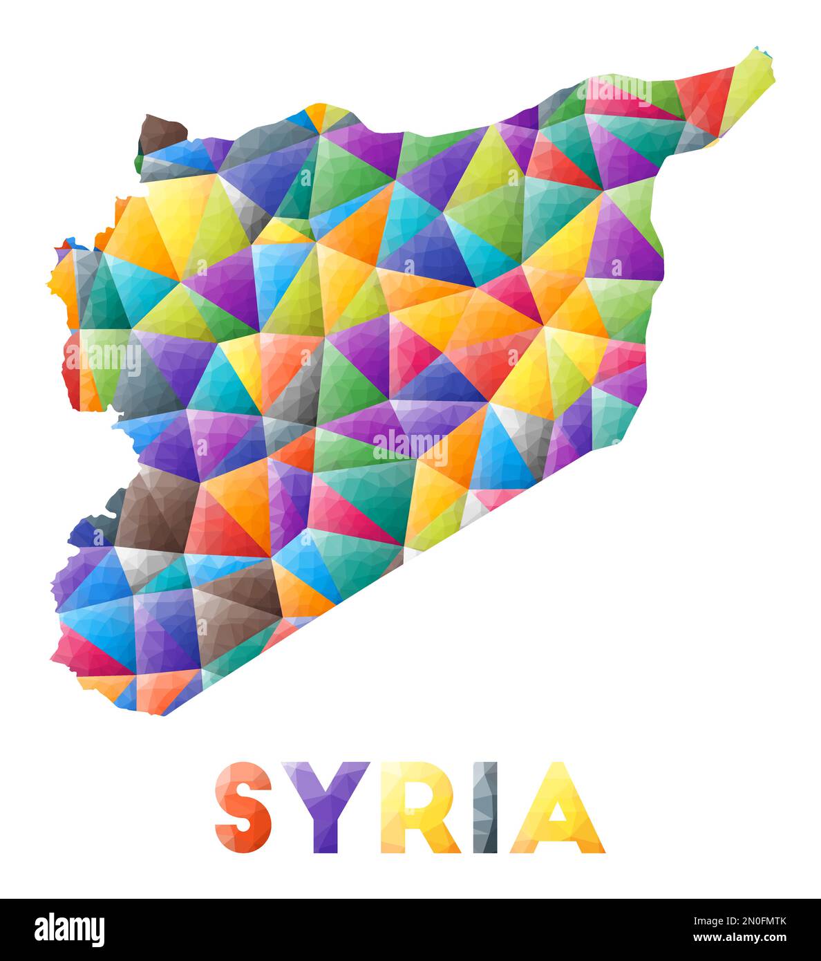 Syria polygonal map hi-res stock photography and images - Alamy