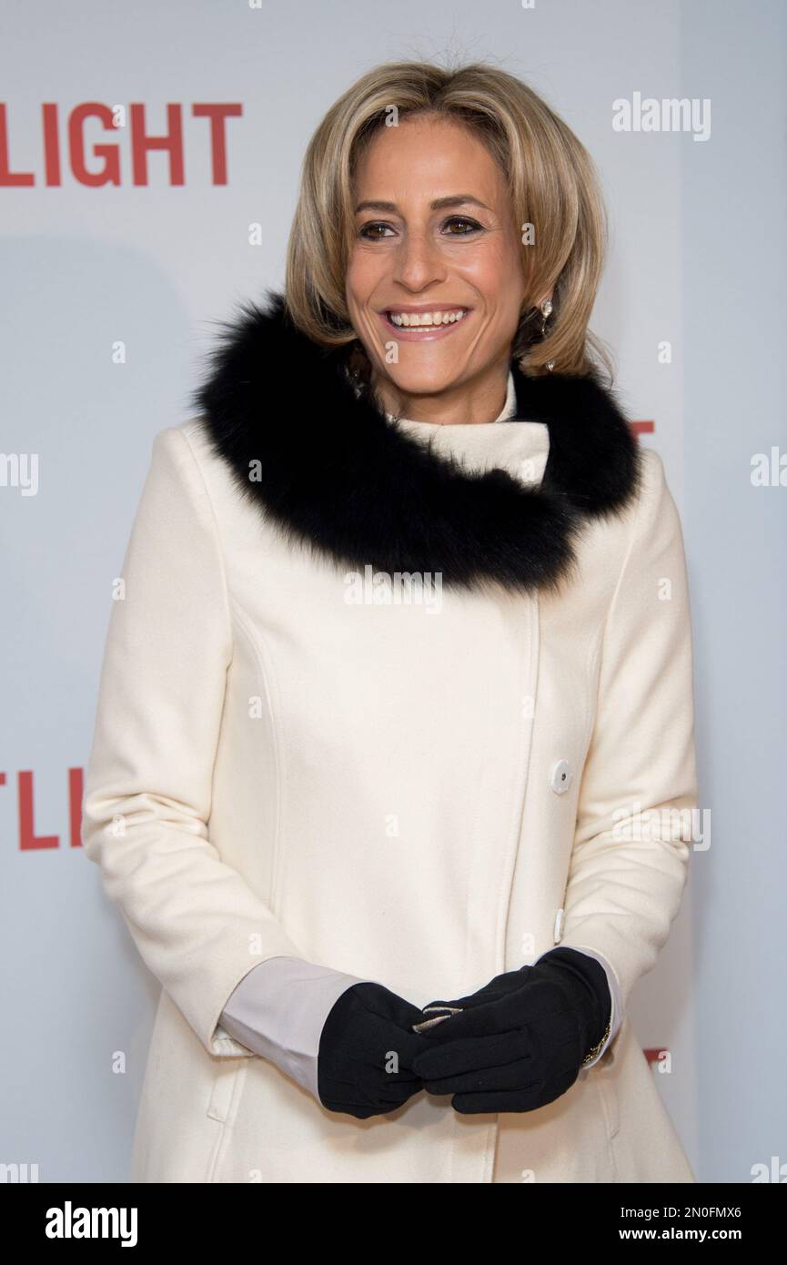 Emily Maitlis poses for photographers at the UK premiere of Spotlight ...