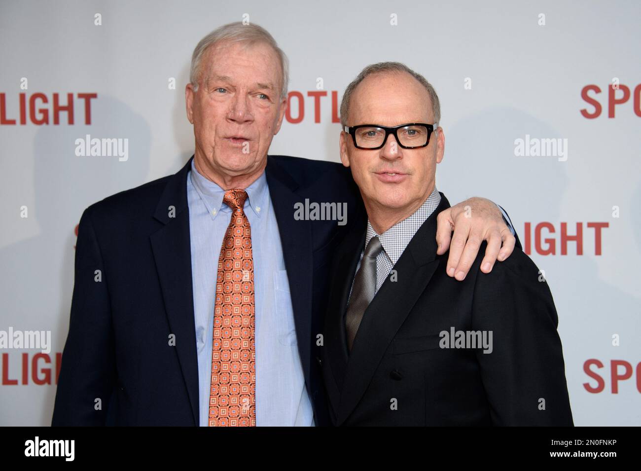 Former Spotlight editor Walter 'Robby' Robinson, left poses for ...