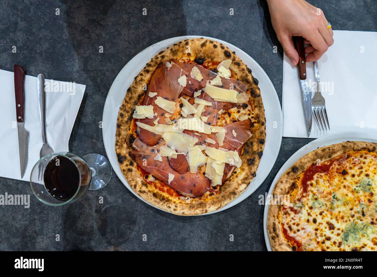Traditional Italian pizza, baked in clay stove Stock Photo - Alamy