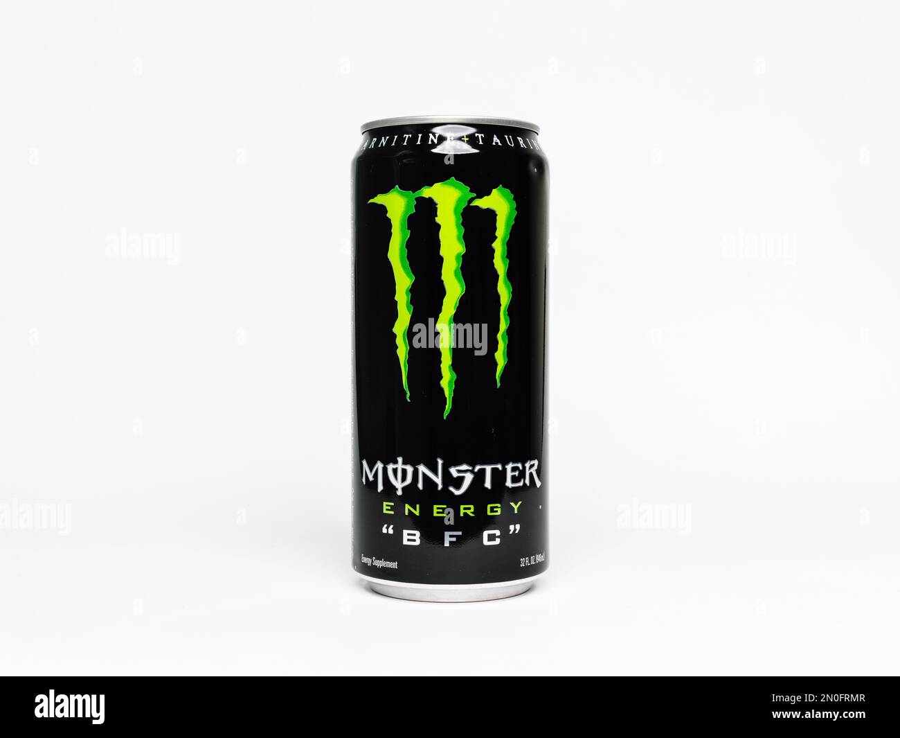Monster Energy "BFC" 32oz beverage. Big energy drink can with the green ...