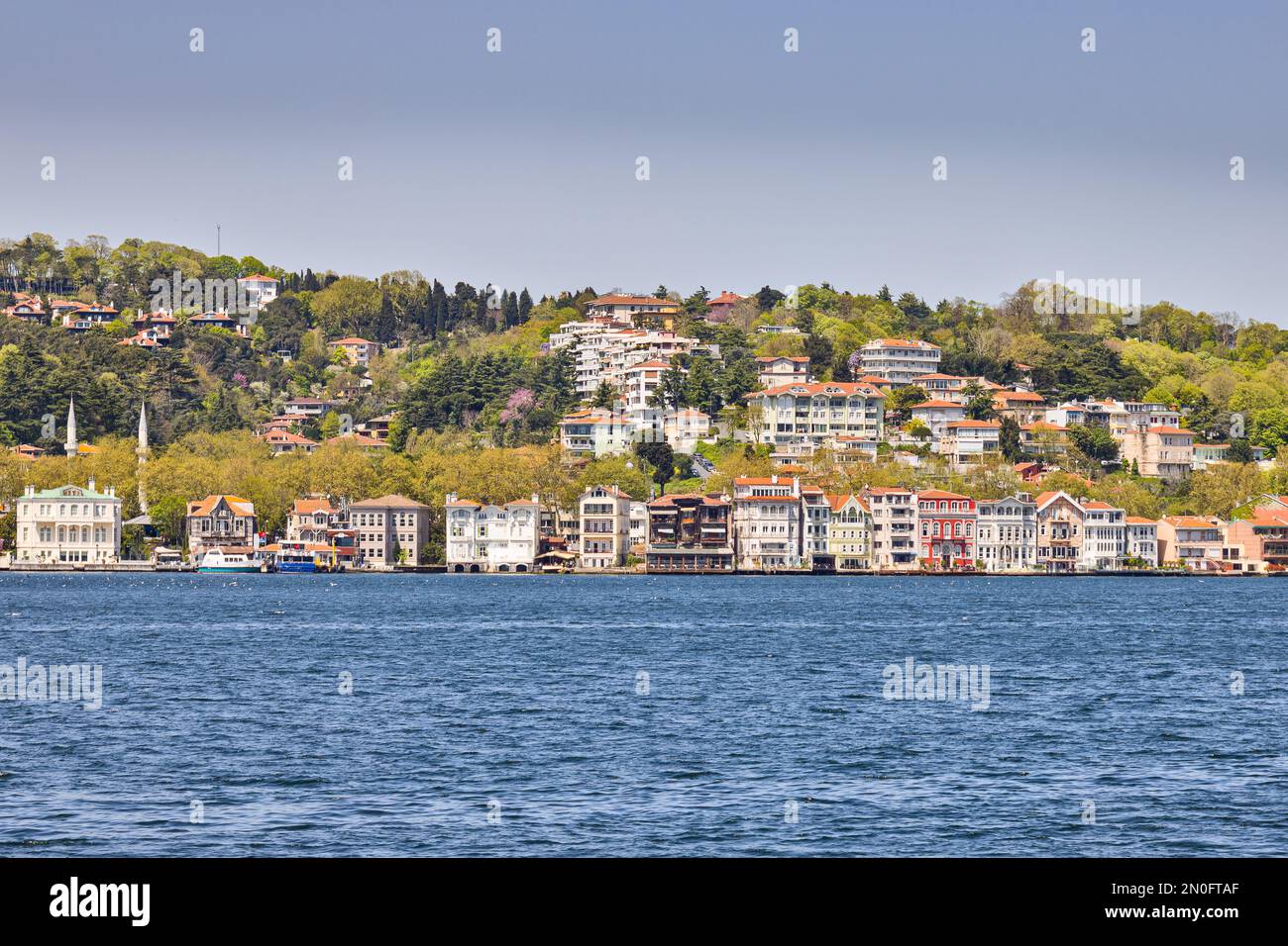 Beautiful urban architecture on the Bosphorus strait houses in Turkey ...