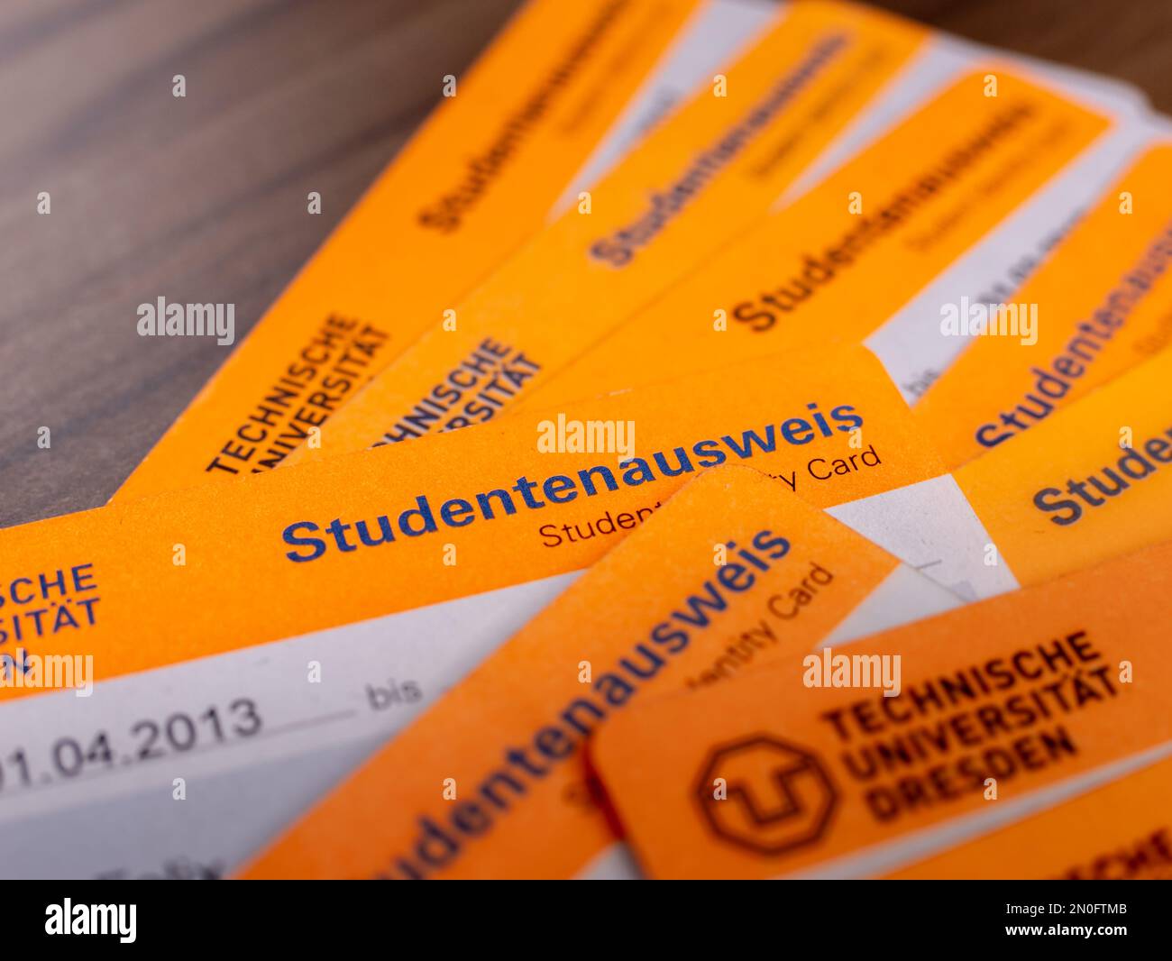Student Identity Cards (Studentenausweis) lying on each other ...