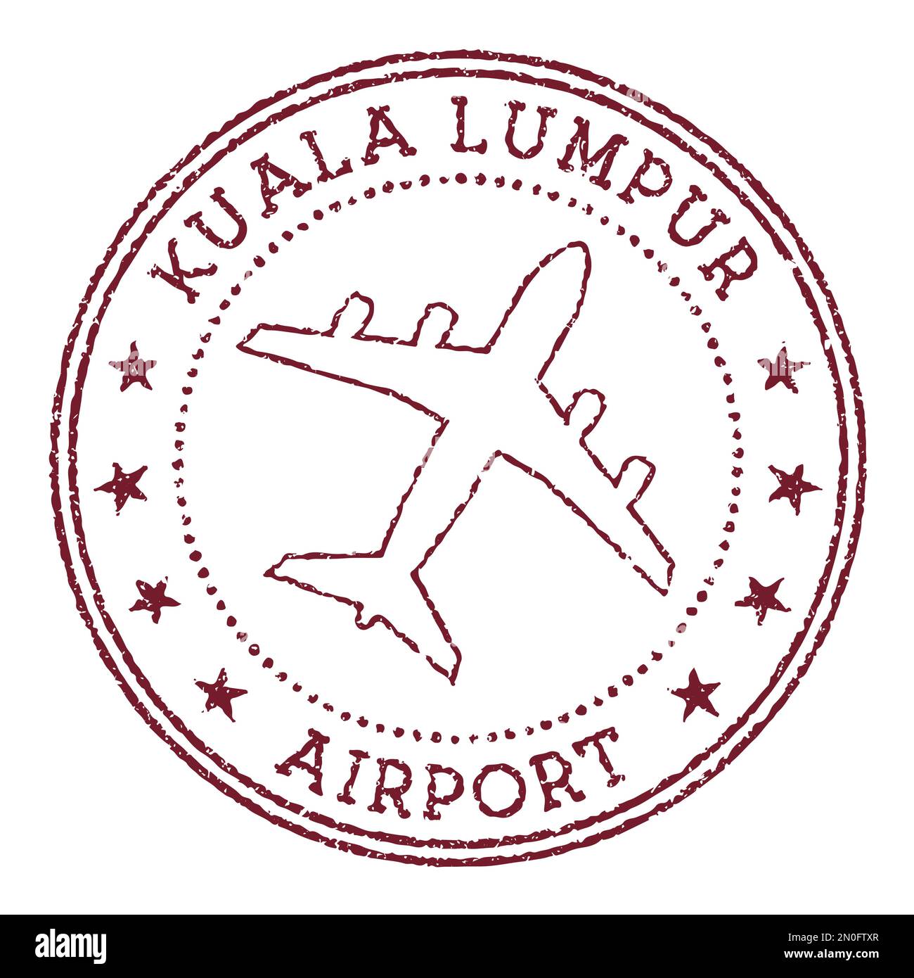 Kuala Lumpur Airport stamp. Airport of Kuala Lumpur round logo. Vector ...