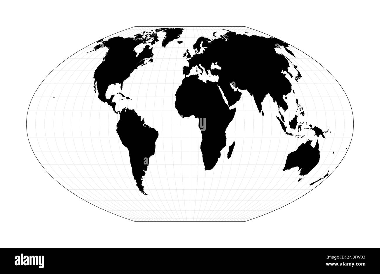 Minimal world map. McBryde-Thomas flat-polar quartic pseudocylindrical ...