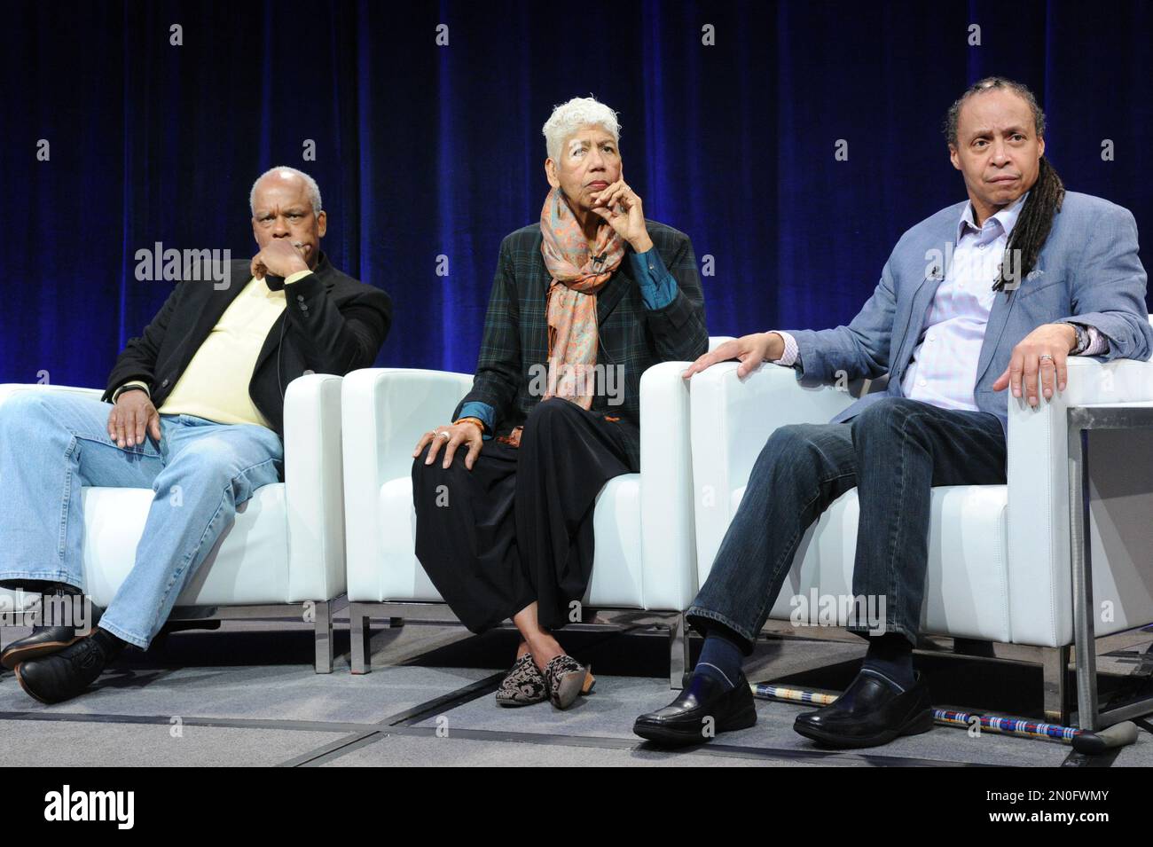 Director Stanley Nelson Jr., from left, former Black Panther members ...