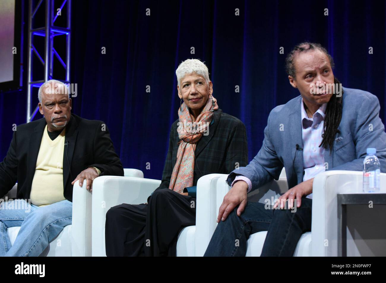 Director Stanley Nelson Jr., from left, former Black Panther members ...
