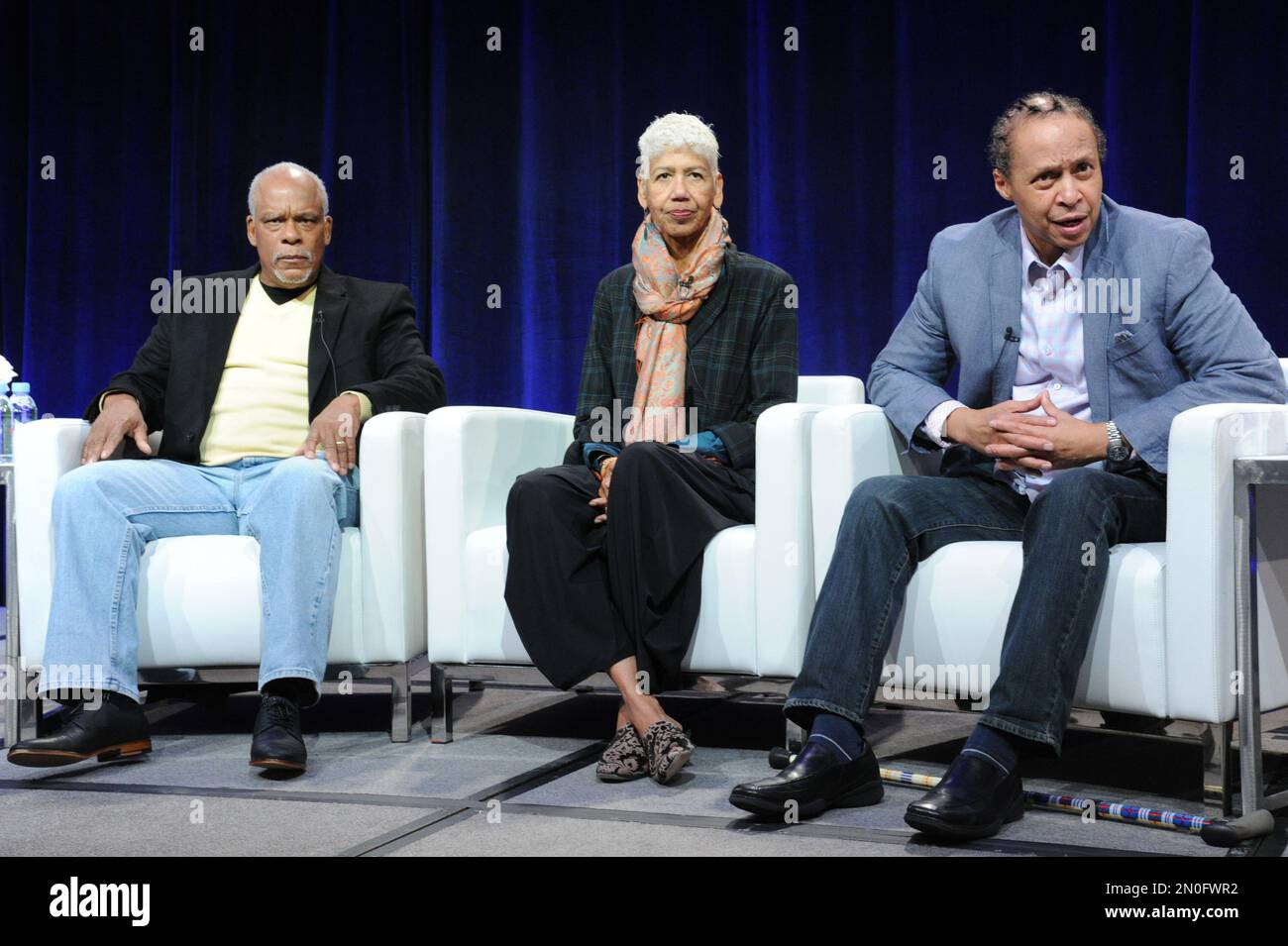 Director Stanley Nelson Jr., from left, former Black Panther members ...