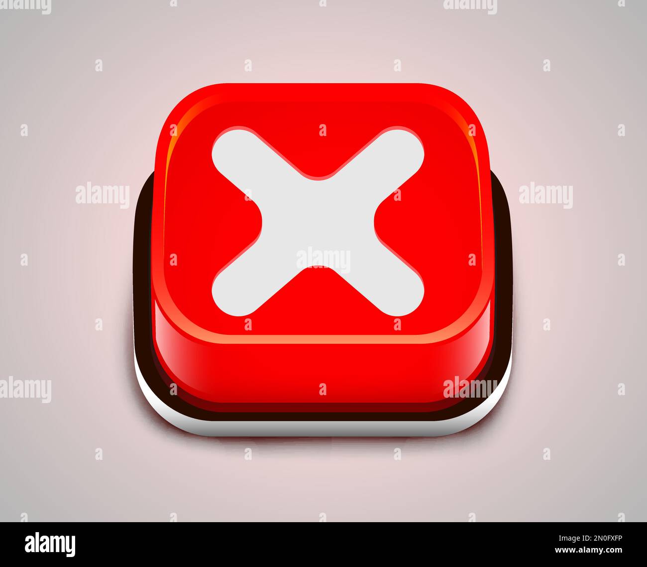3d red button with cross. Vector illustration Stock Vector Image & Art ...